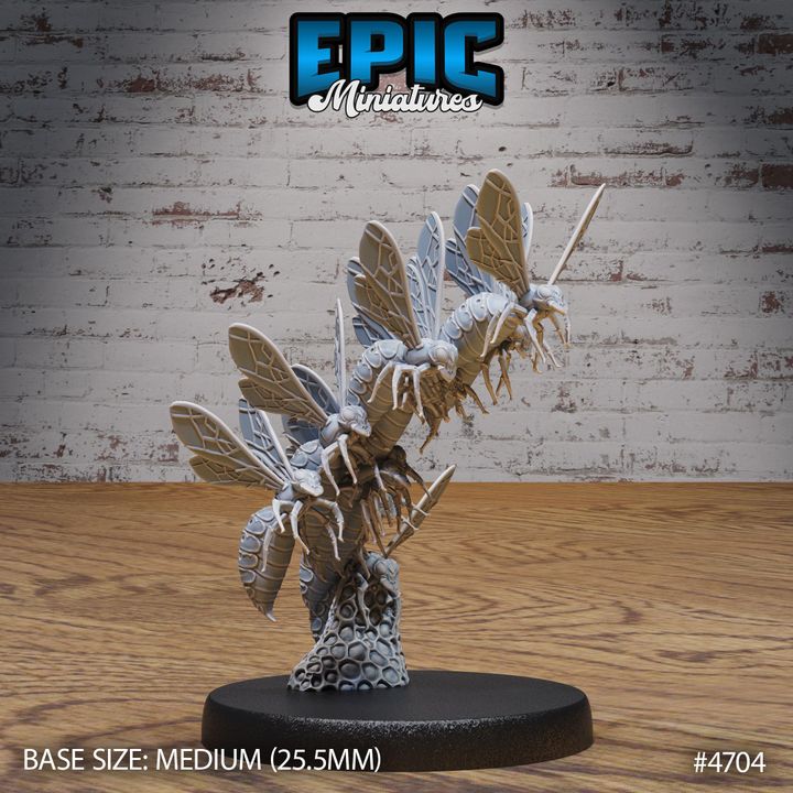 3D Printable Wasp Swarm Set / Winged Insect / Flying Insectoid Beast / Forest Bee / Evil Hornet ...